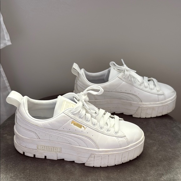 Puma | Shoes | Puma White Platform Sneakers With Chunky Sole | Poshmark